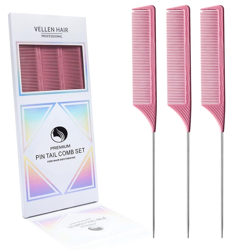 PIN TAIL COMBS 3 PACK - pink - Kutikula frizerska oprema